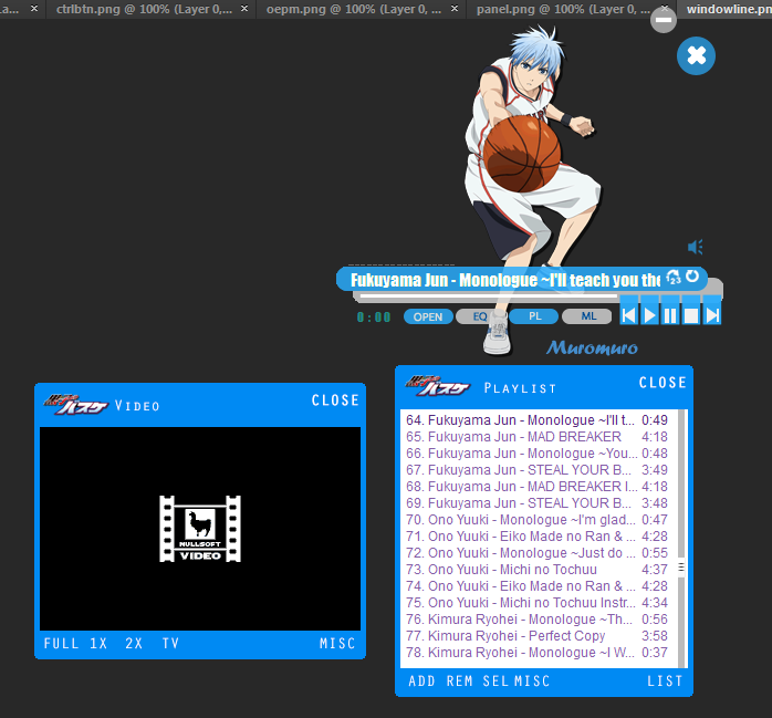 MaMeMusik~: Kuroko Tetsuya - Winamp Skin