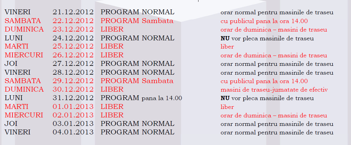 Program Fan Courier de Crăciun și Anul Nou 2013