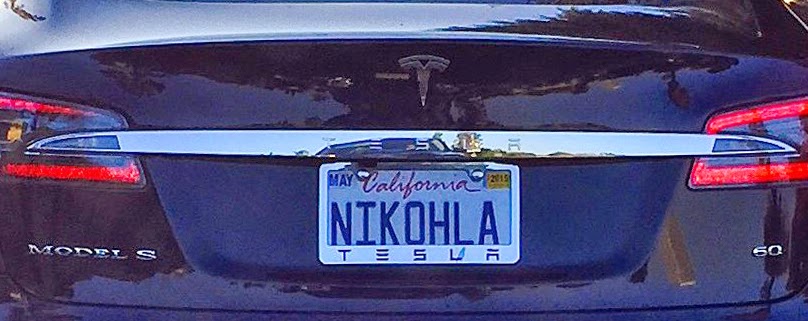 Just A Car Guy: cool license plate on this Tesla, and a bit of news