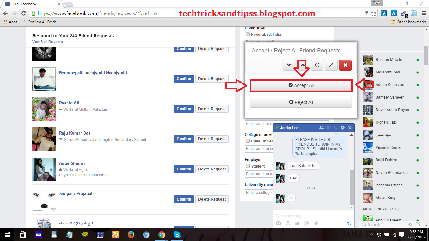 Confirm All Facebook Friends Requests At Once