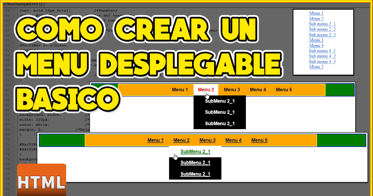 VaidrollTeam: MENU DESPLEGABLE BASICO - HTML Y CSS