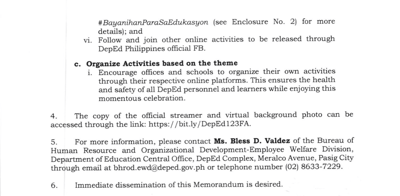 DepEd to Celebrate 123rd Founding Anniversary [Download the official ...