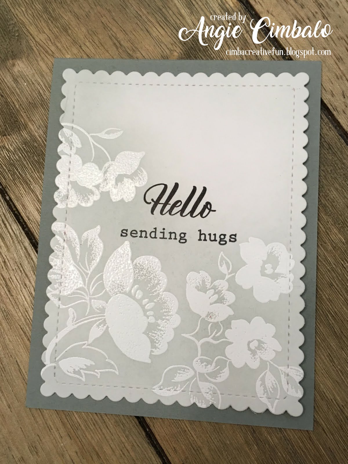Cimbacreativefun: Monochrome Hello Sending Hugs Sympathy Cards