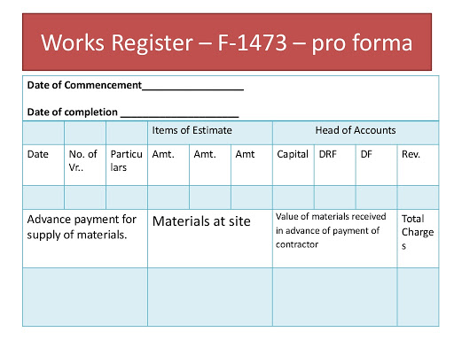 Railway Accounts Department Examinations: works register