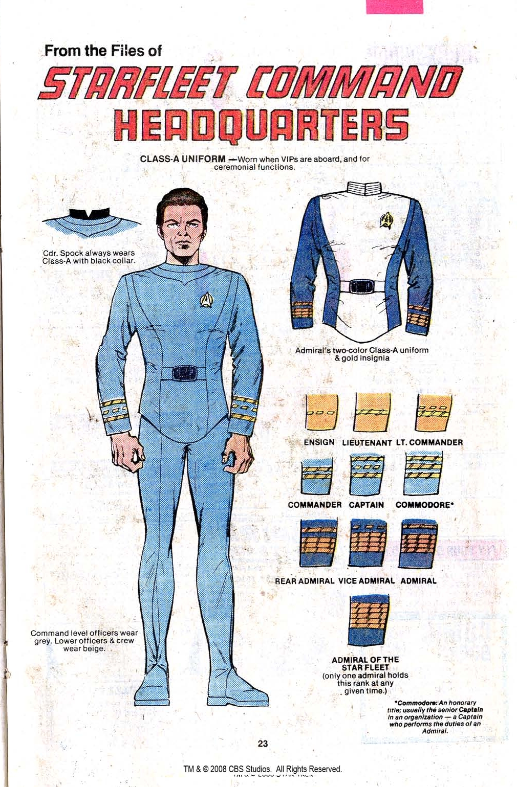 Marvel Comics of the 1980s: 1980 - From the Files of Starfleet Command