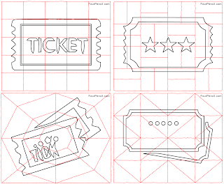 Four grid: Free printable Ticket grid line drawing worksheet/activity ...
