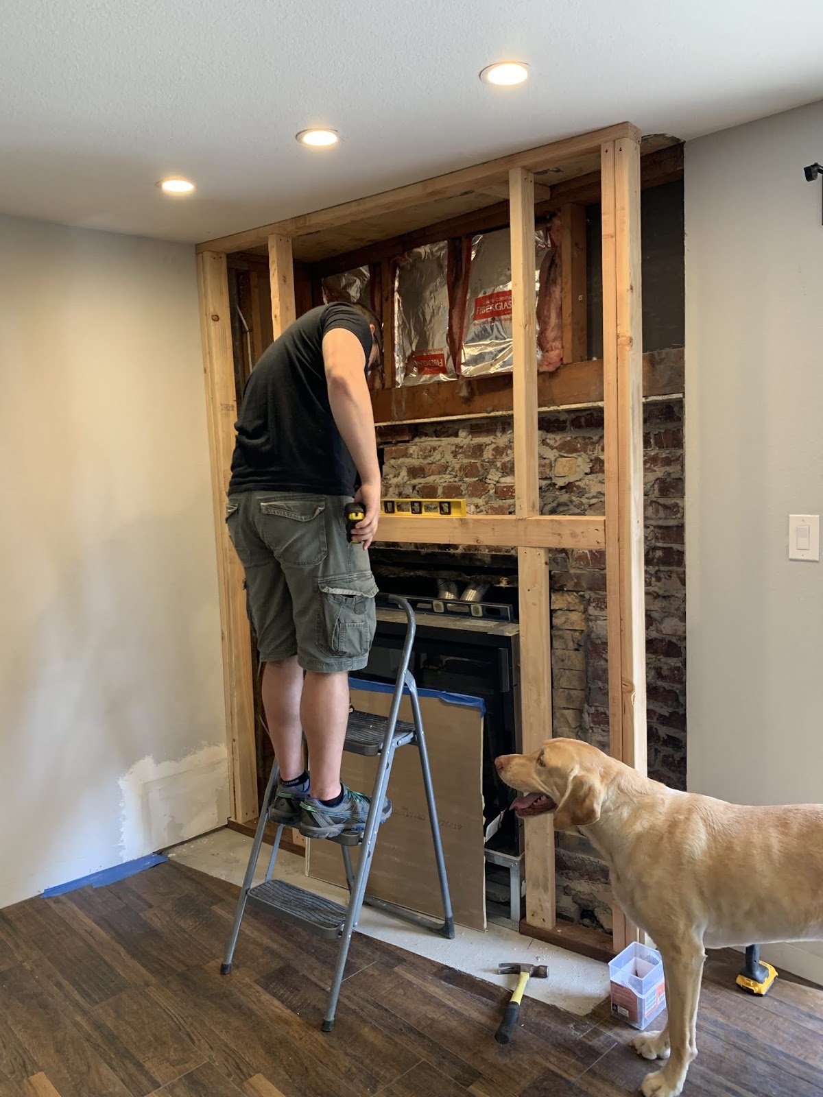 Our Fireplace Renovation Part 3: Framing and Shiplap - Nor Cal DIYers
