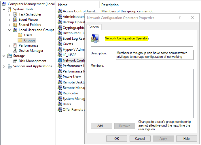 Eng. Alessandro Mazzanti: Tips - Network Configuration Operators Group