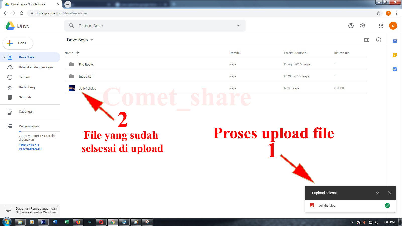 Begini Cara Upload File Dan Folder ke Google Drive [ Mudah ] - COMET_SHARE