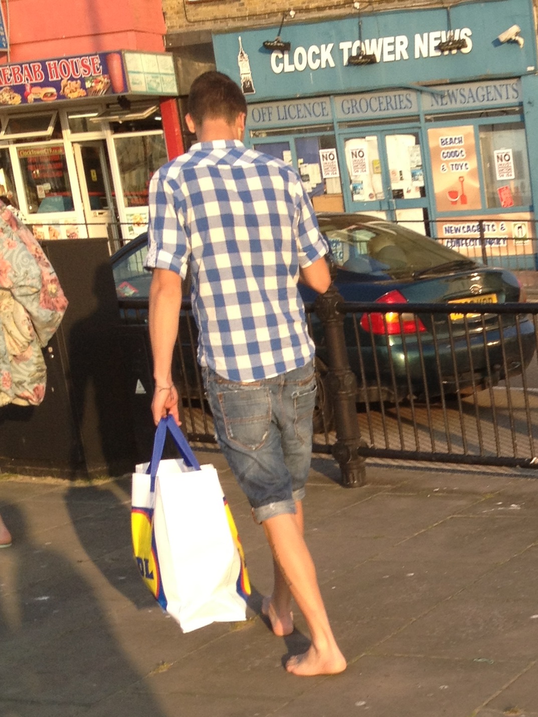 Candid Guys Feet Barefoot Guy At The Seaside