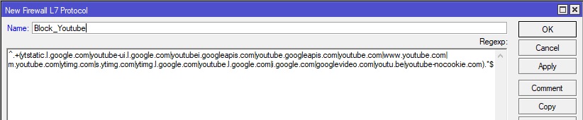 Knowledge Area: Mikrotik Block Youtube Apps using Layer 7 Protocol