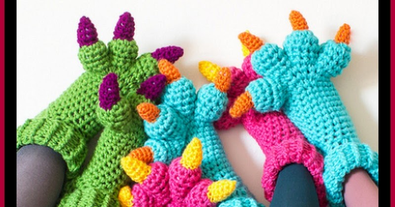 Dollar Store Crafter: Crochet Monster Feet Slippers