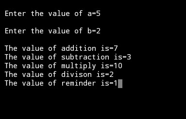 C program to perform all arithmetic operations - My CS Tutorial
