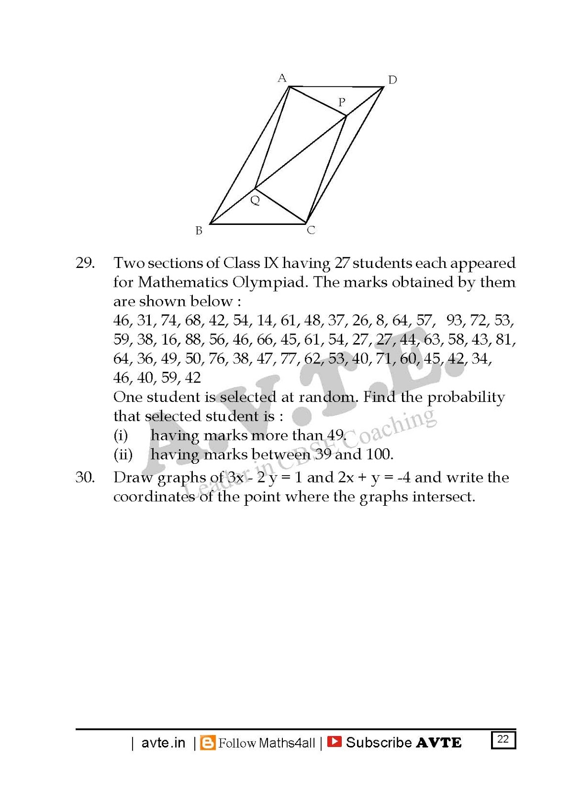CLASS IX MATHEMATICS SAMPLE PAPERS 2018–2019