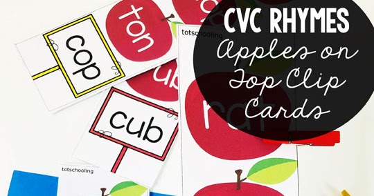 Apples Up On Top Rhyming Clip Cards | Totschooling - Toddler, Preschool ...