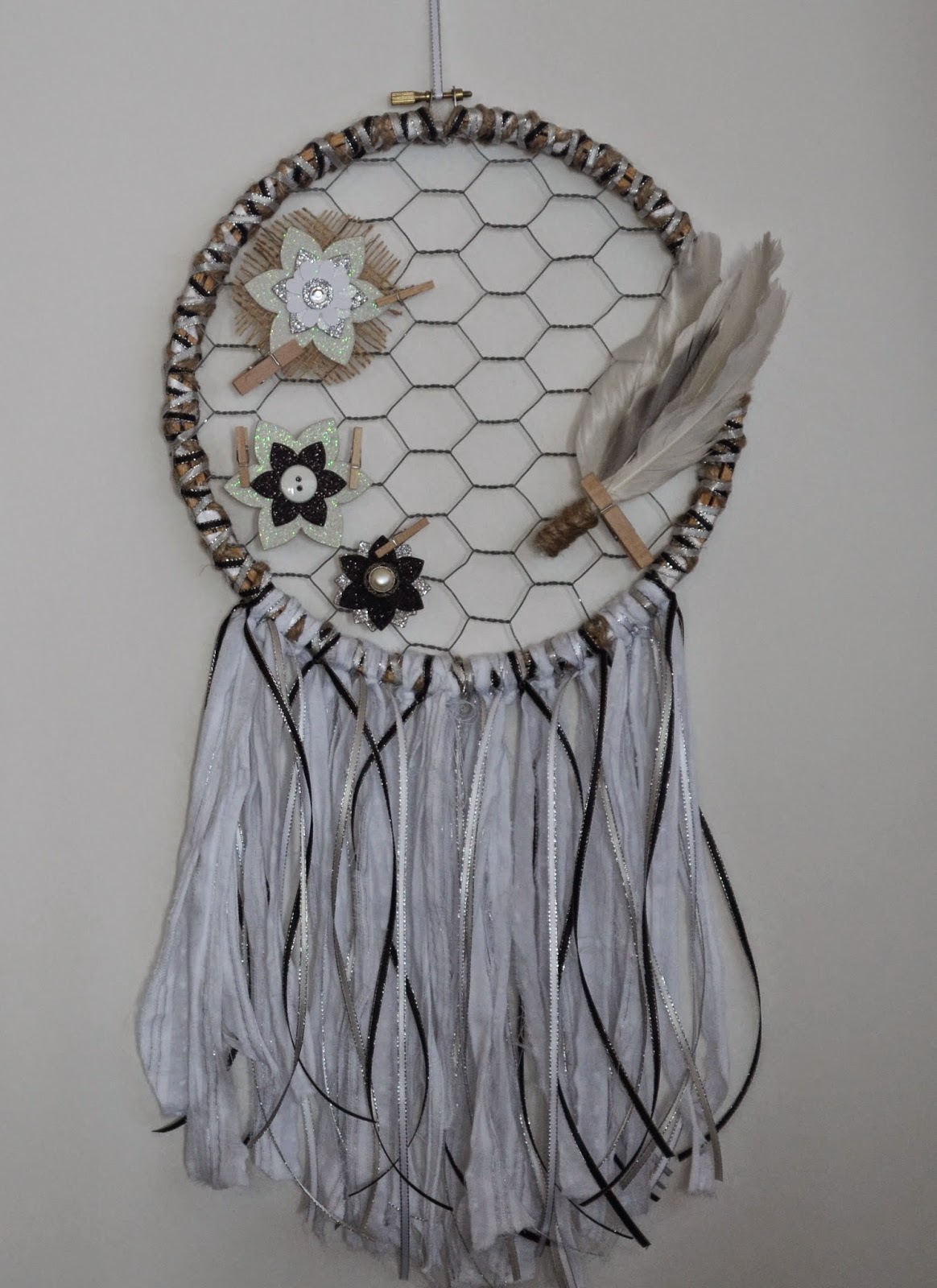 Thrift My House: How to use chicken wire inside a fabric hoop.