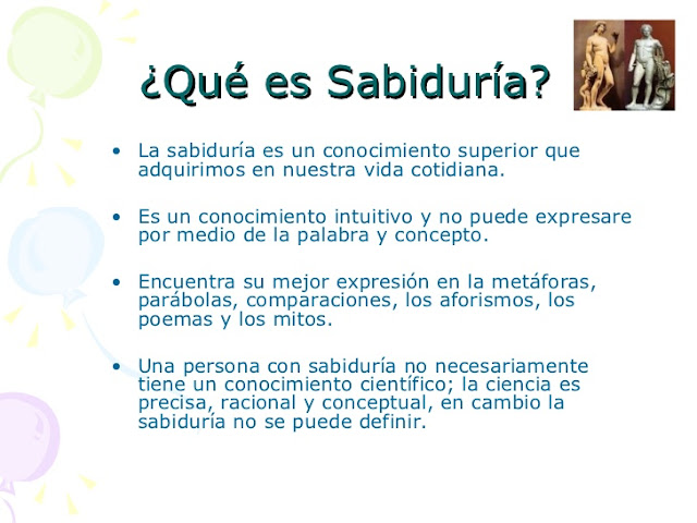 FILOSOFÍA: 1.2.- Concepto y significado de Sabiduría y Conocimiento...