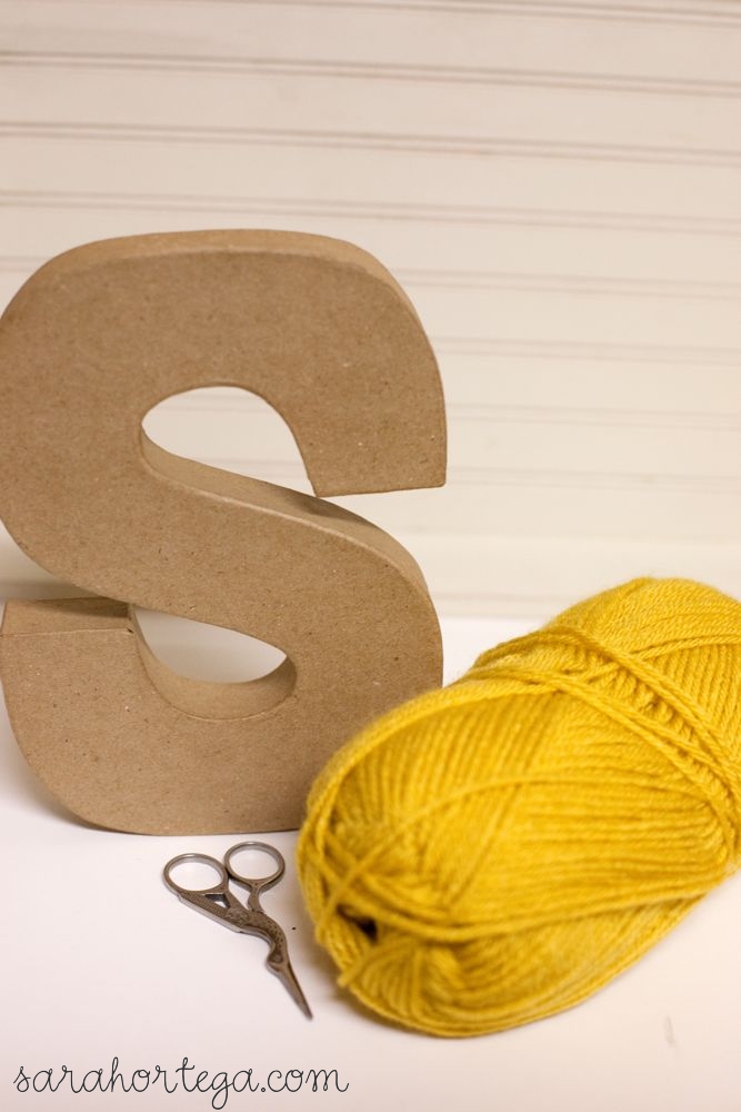 diy {yarn wrapped letters}