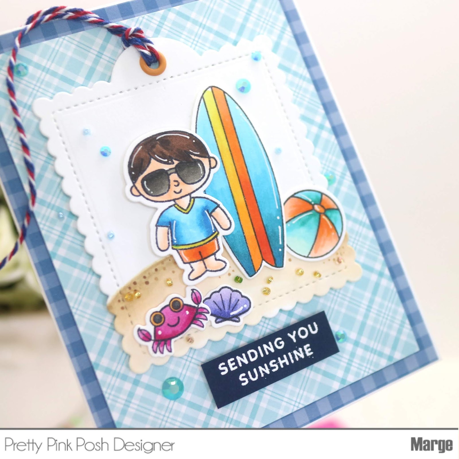 Marge Crafts: Pretty Pink Posh Summer Theme Card 3 - Lovely Beach Duo