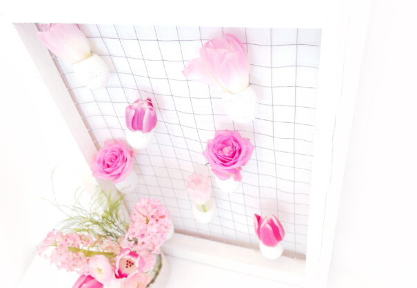 spring hanging flower display frame