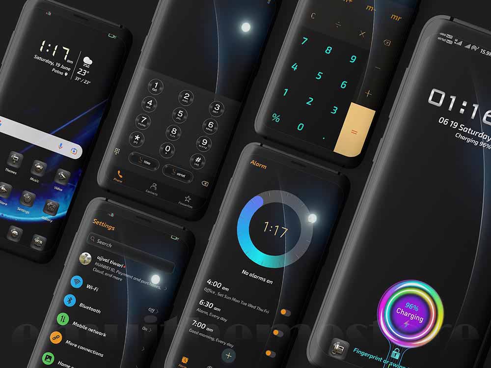 Blue Dark EMUI Theme for EMUI 10 | EMUI 11 | Premium Dark Theme | Magic UI