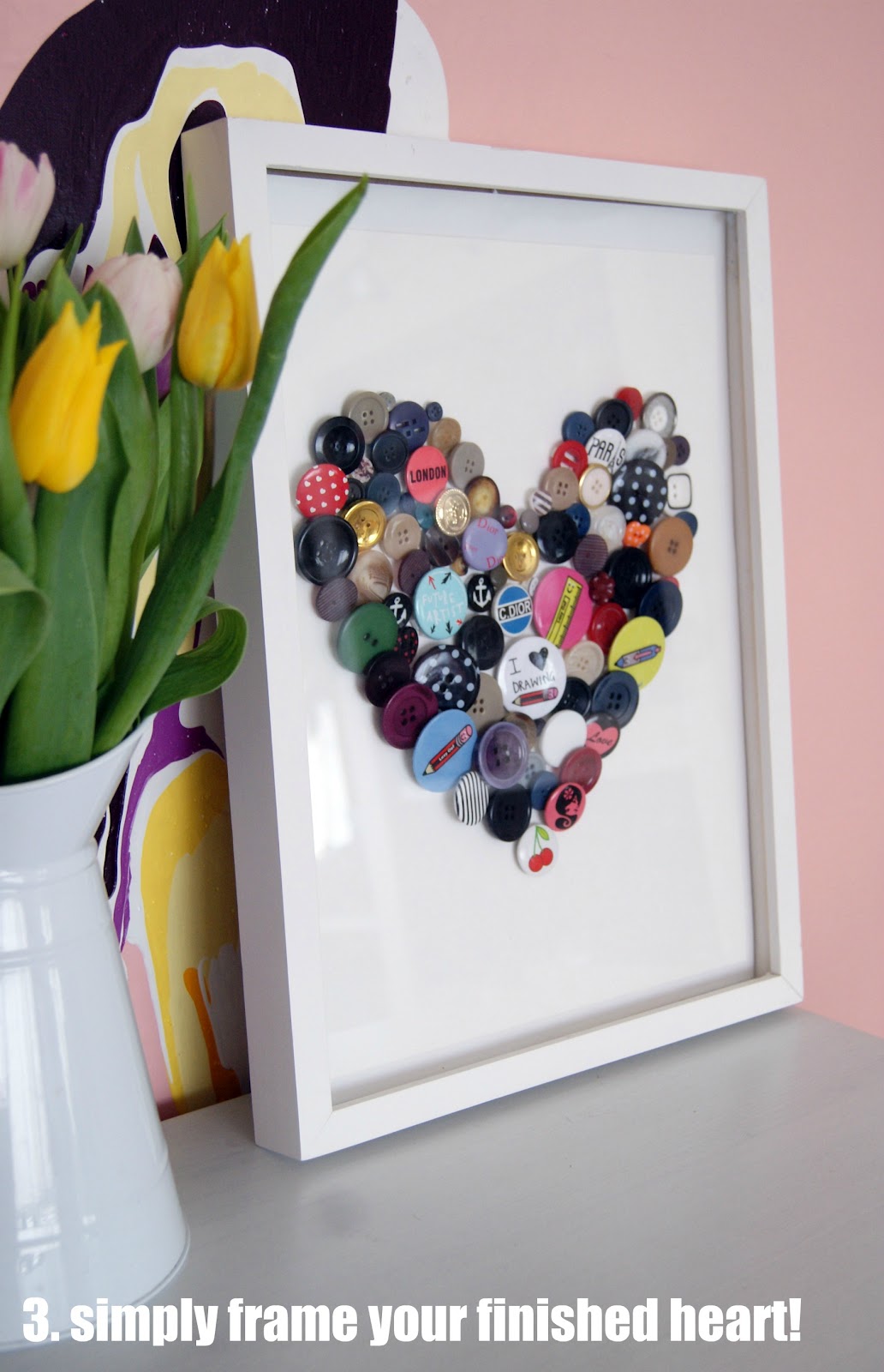 DIY heart button art! — Caroline Burke | Burkatron
