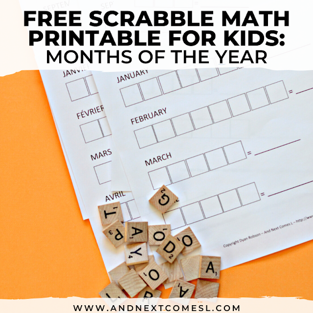 Months of the Year Scrabble Math {Free Printable} | And Next Comes L ...