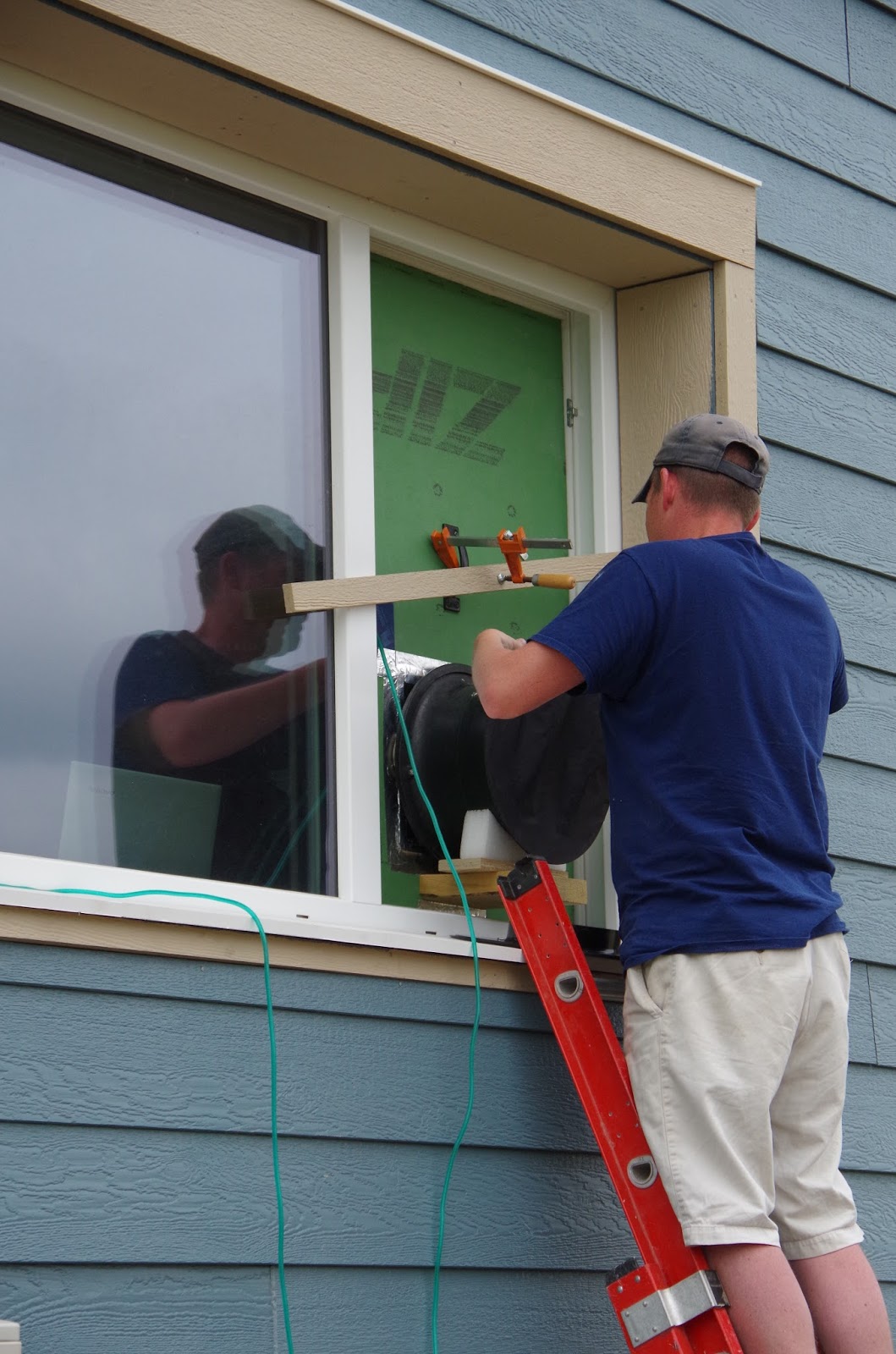 Rochester Passive House: Blower Door / Window Door Tests