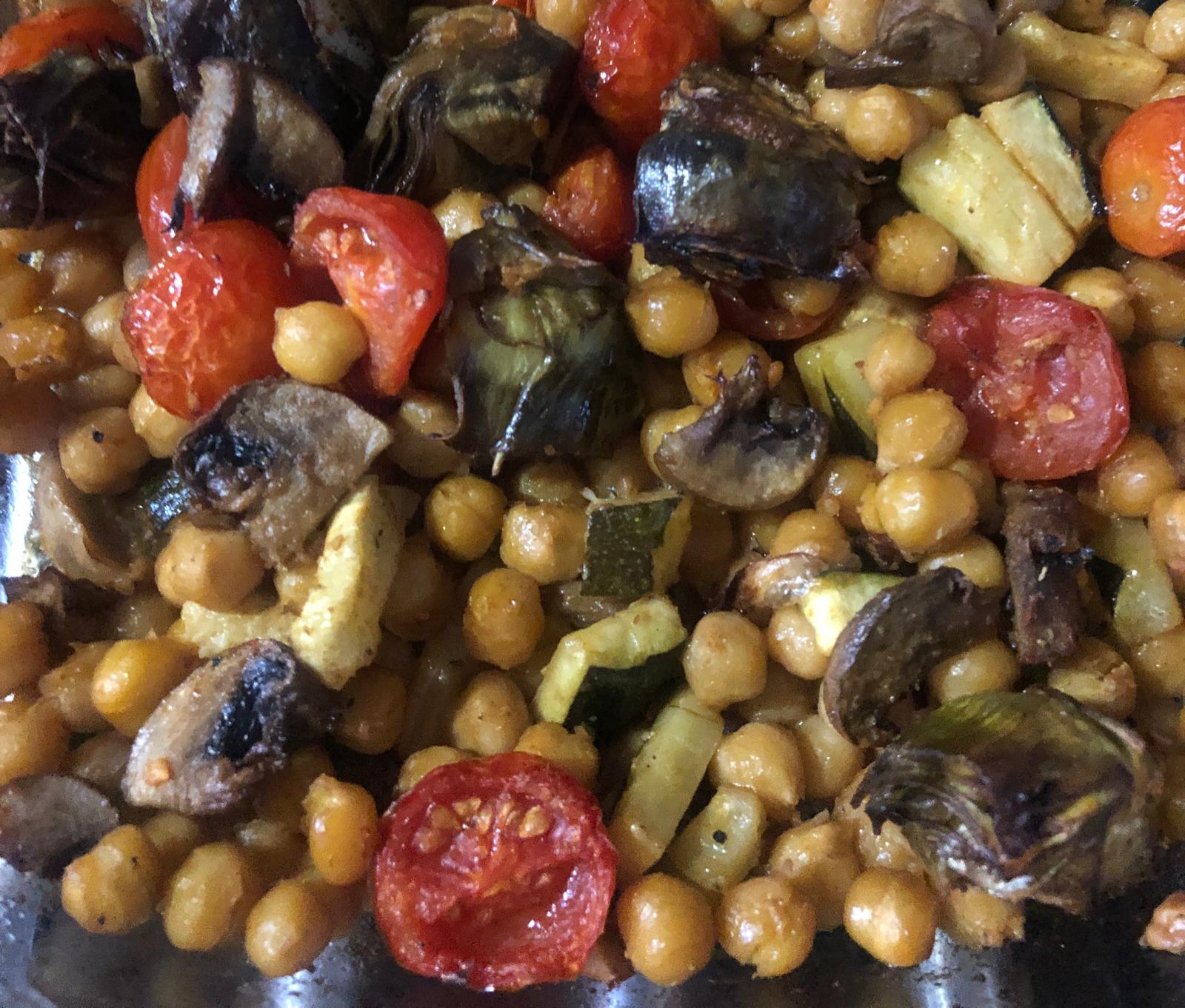 GARBANZOS CON VERDURAS AL HORNO