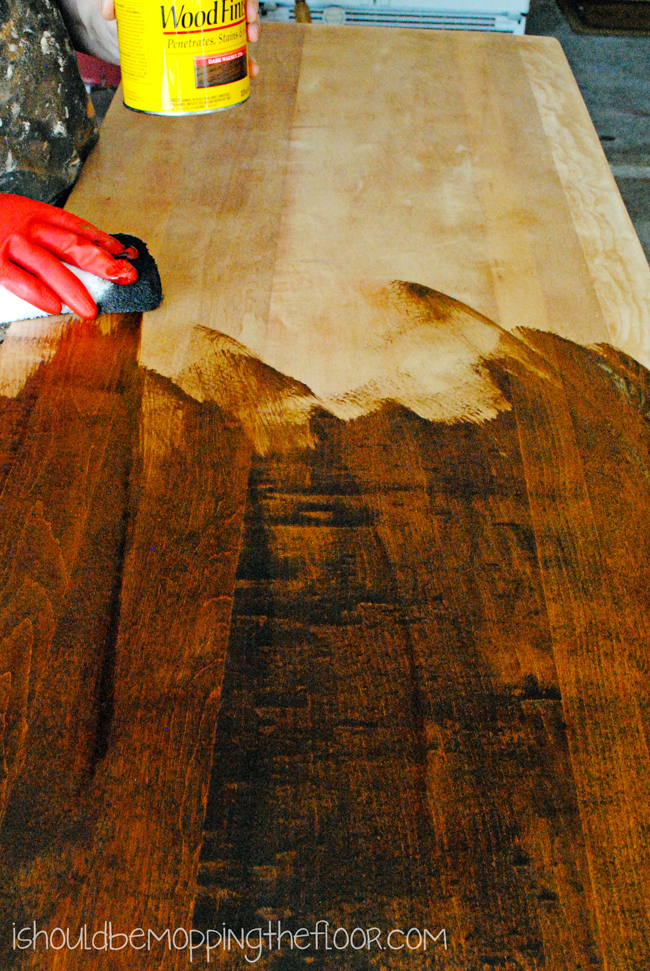 Buffet Reveal: Distressing Painted Furniture with Stain | i should be ...