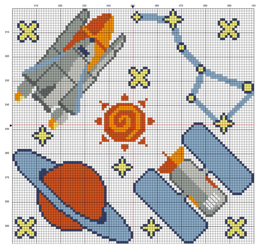 Buzy Bobbins: Space themed Motifs, planet, rocket, satellite, sun and ...