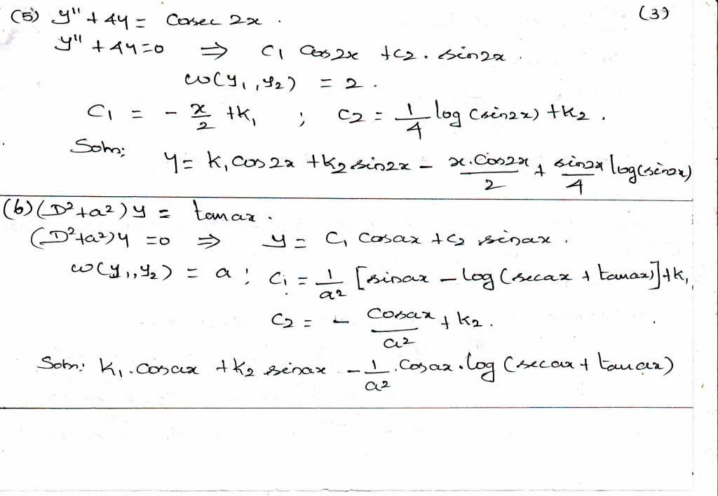 Tpgit Mathematics Method Of Variation Of Parameters