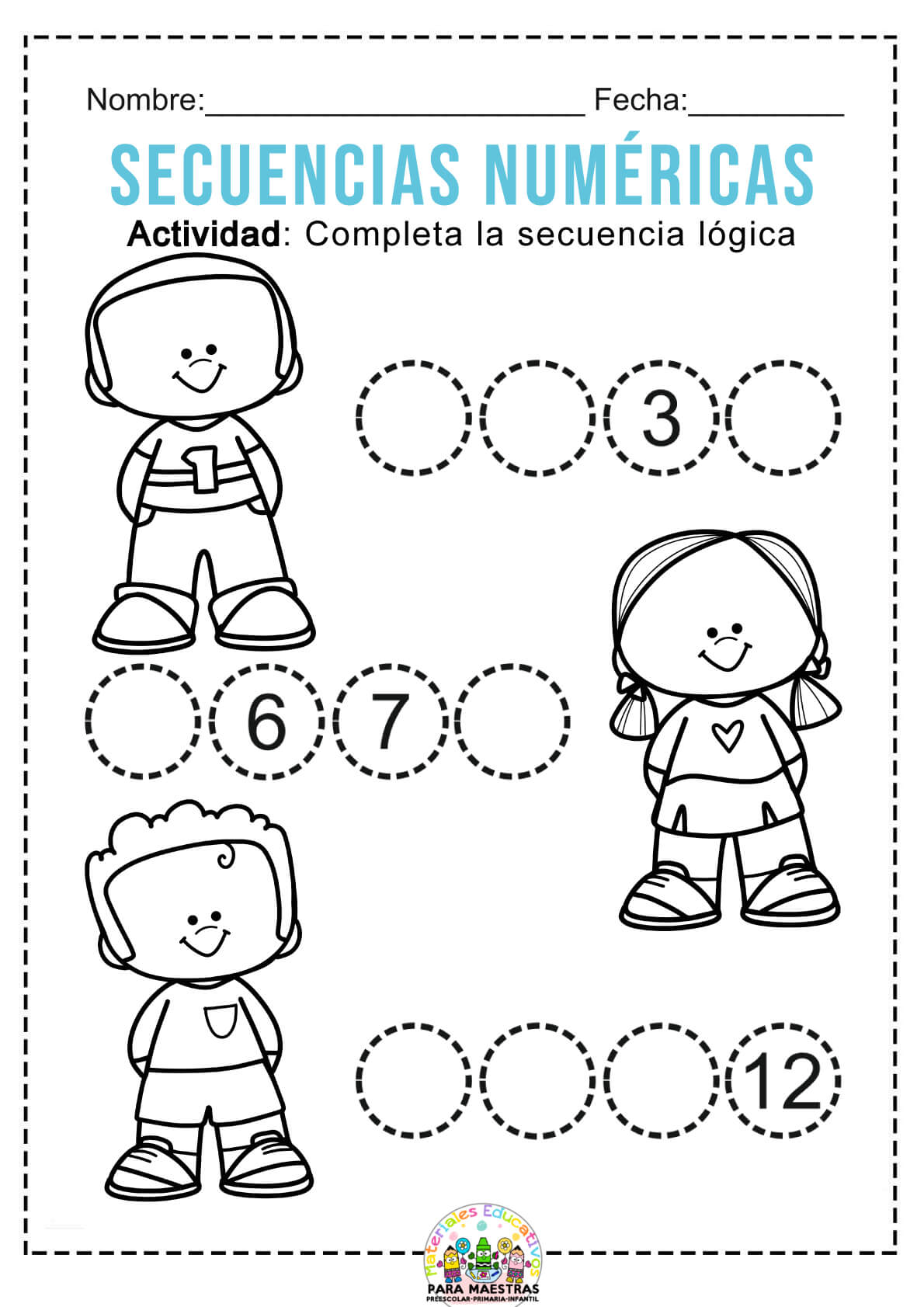 Hojas De Trabajo De Secuencias Matemáticas