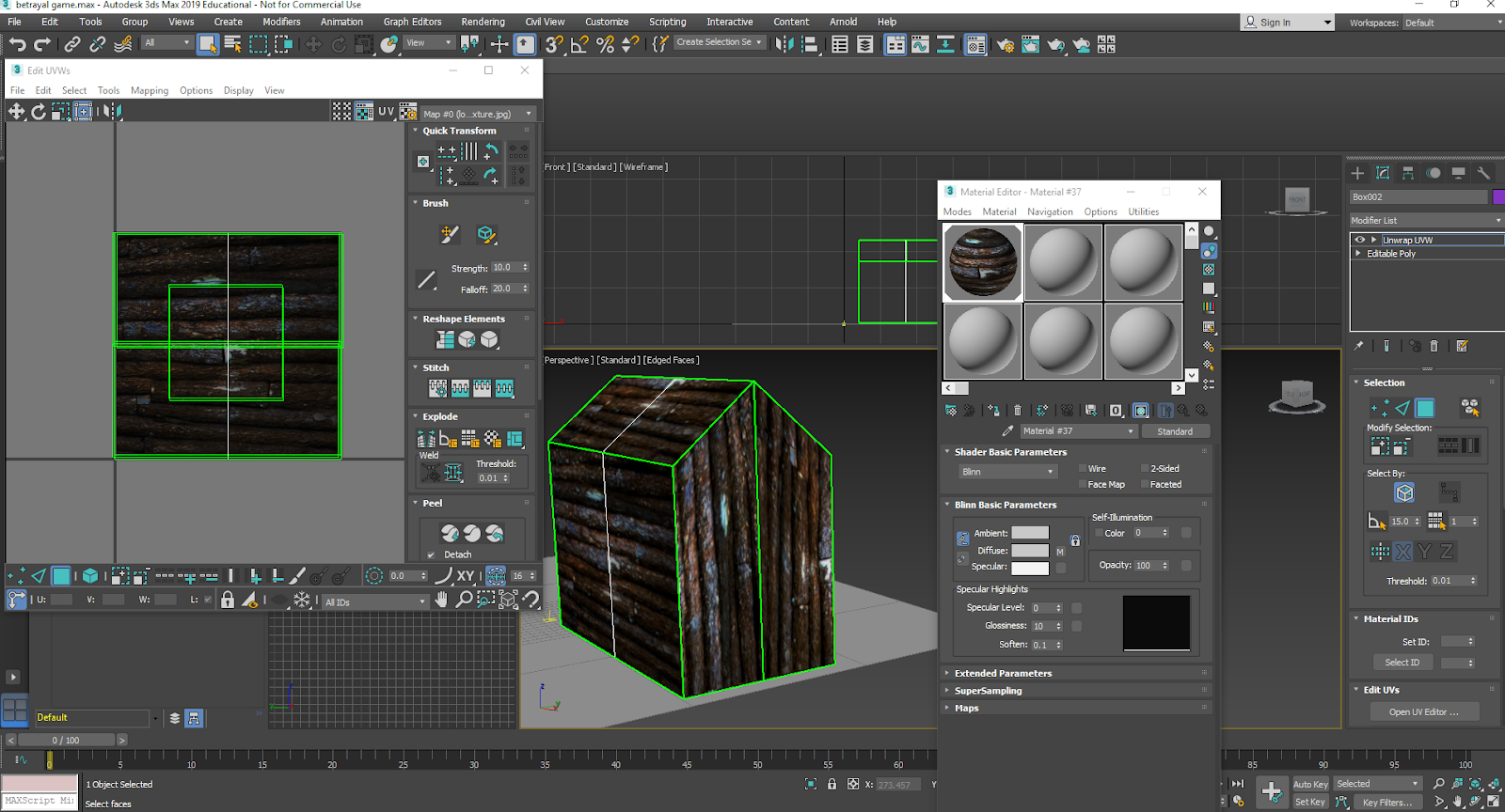 3D Modelling assignment: Task C 3D model from 3DS & Unreal engine.