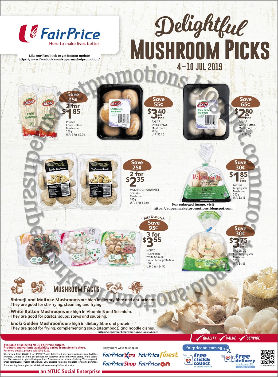 NTUC FairPrice Mushroom Promotion 04 - 10 July 2019 ~ Supermarket ...
