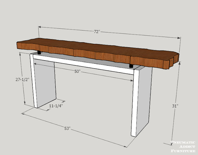 Floating Top Console Table Building Plans | Pneumatic Addict