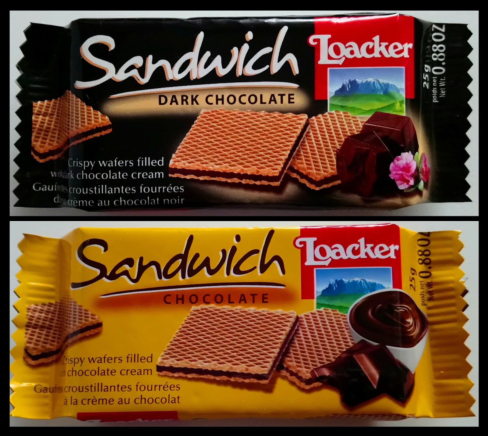 Chwile zasłodzenia: wafelki Loacker Sandwich Dark Chocolate; Chocolate ...