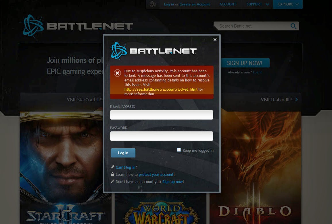bentoniteGA: วิธีแก้ account BATTLE.NET โดน Lock