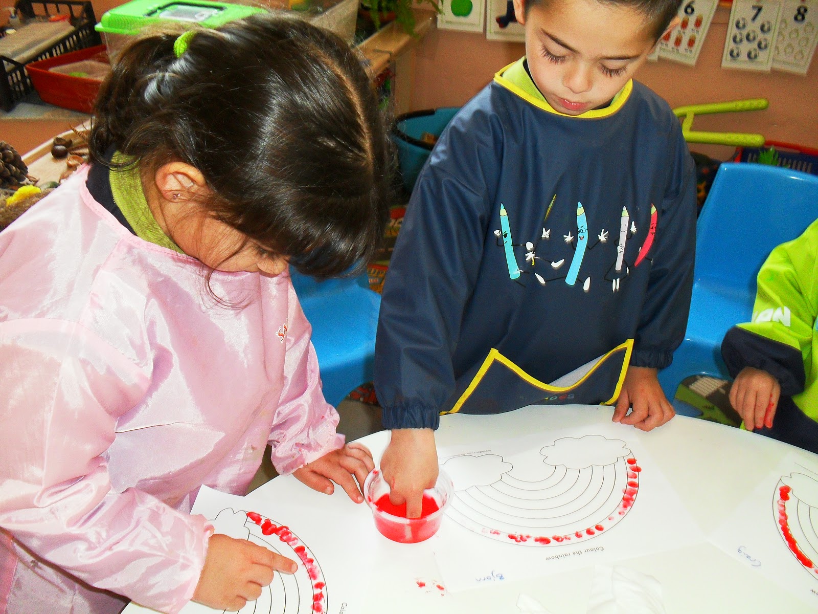 Kindergarten 2.1: Finger painting - rainbow