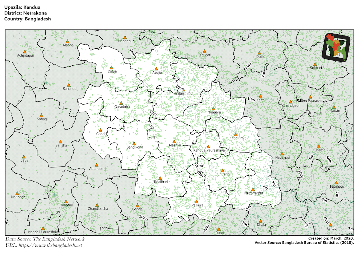 Mouza & Land Use Maps of Kendua Upazila, Netrokona, Bangladesh ...