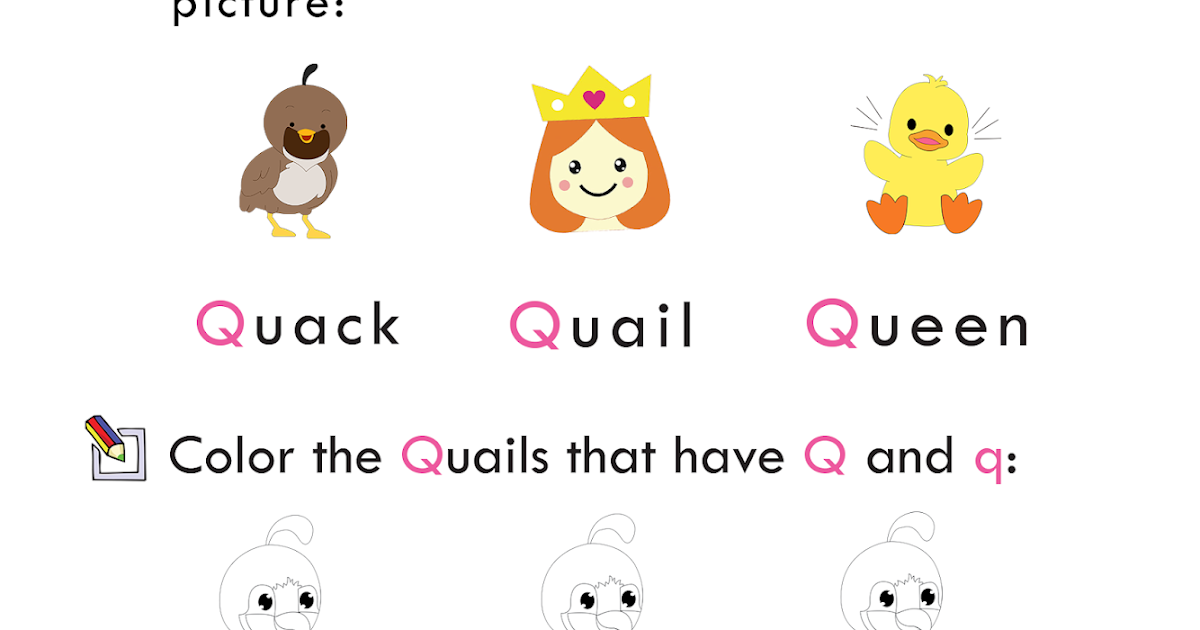 Activity Worksheet -1 Letter Q