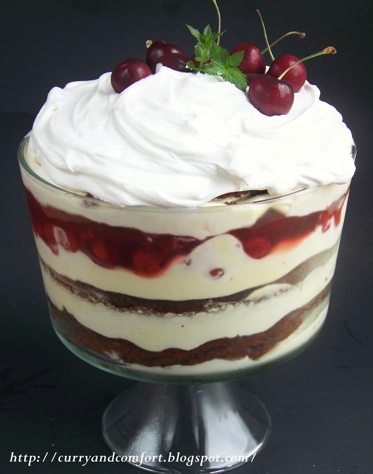 Kitchen Simmer: Chocolate, Cherry and Cream Trifle