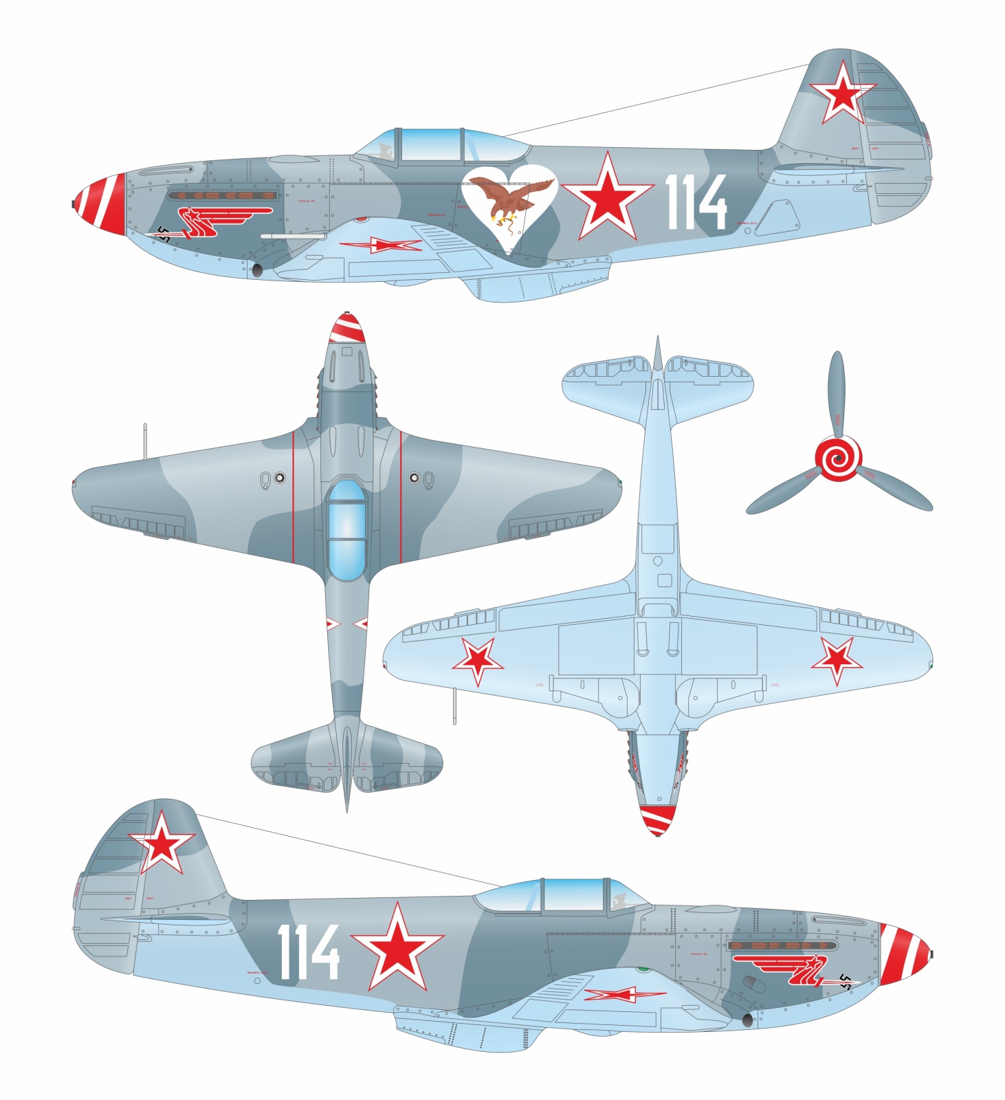Yakovlev Yak-3 in 1/32 (SH32011) – camouflage schemes finished