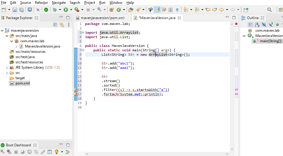 Holocron: STS4 Java version Maven Simple Configuration