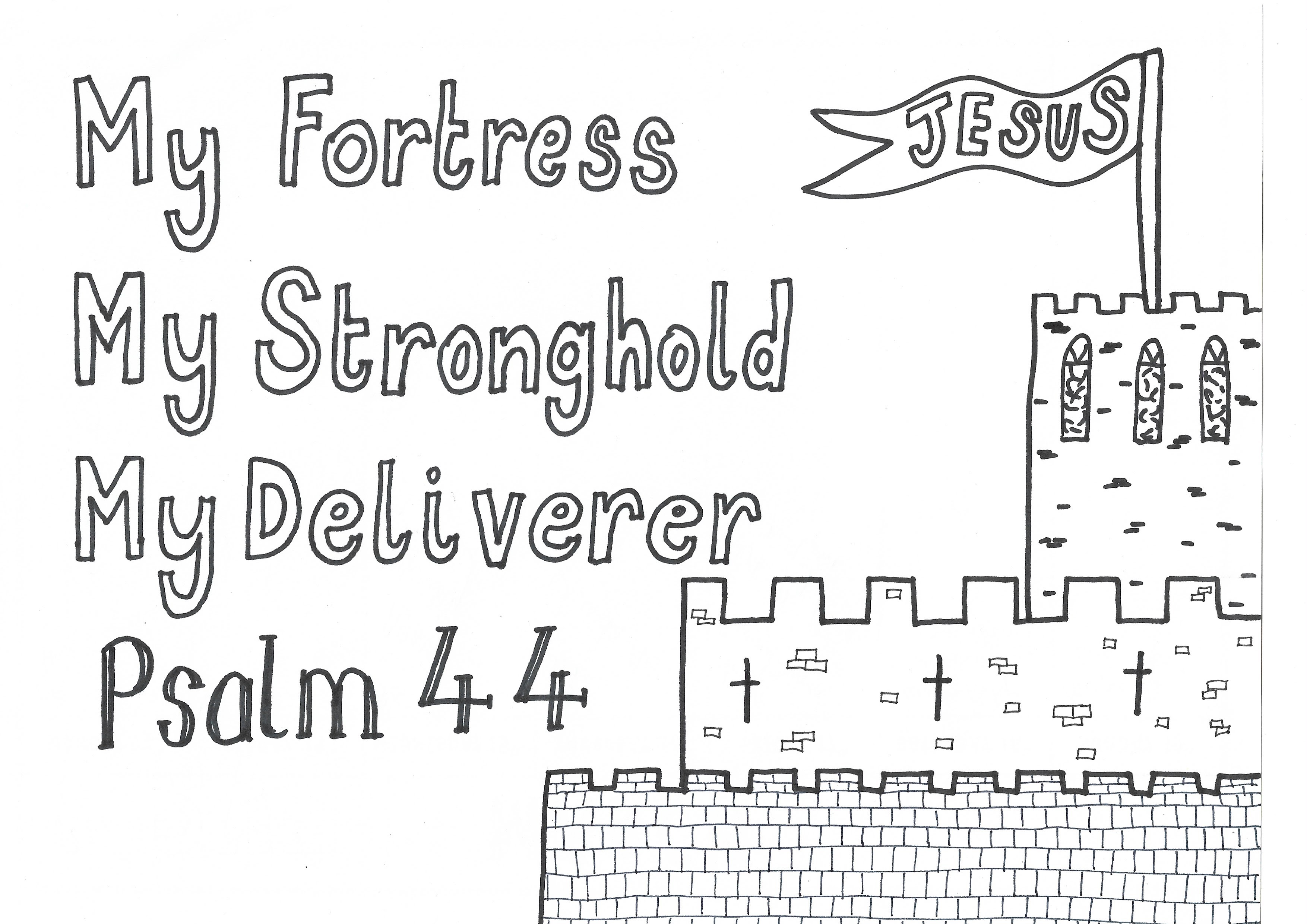 God Is My Fortress Coloring Page Coloring Pages