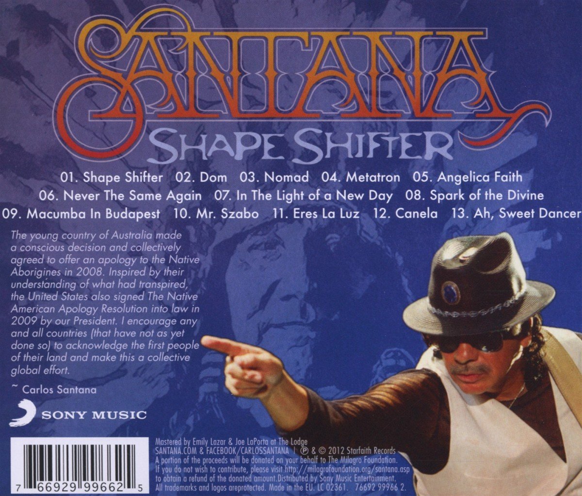 Classic Rock Covers Database: Santana - Shape Shifter - Released Year 2012