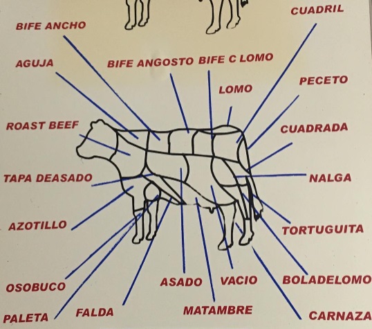 Cortes de vaca en argentina. Los Cortes oficiales.