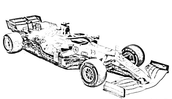 Stampa e colora: Ferrari formula 1 - disegno da stampare e colorare