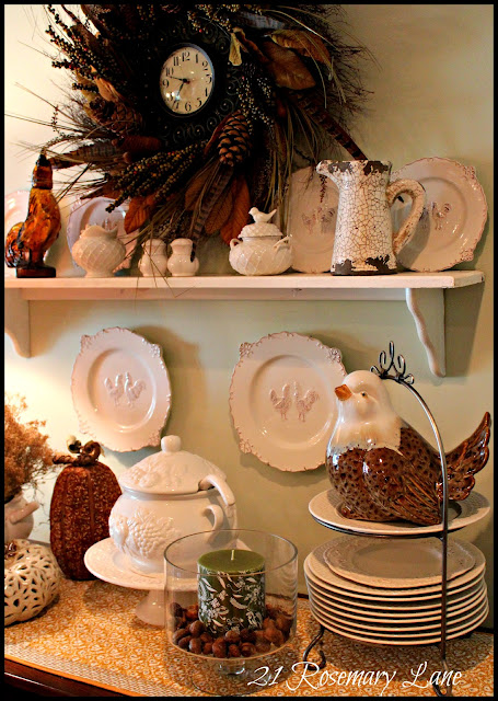 21 Rosemary Lane: Kitchen Buffet Fall Vignette