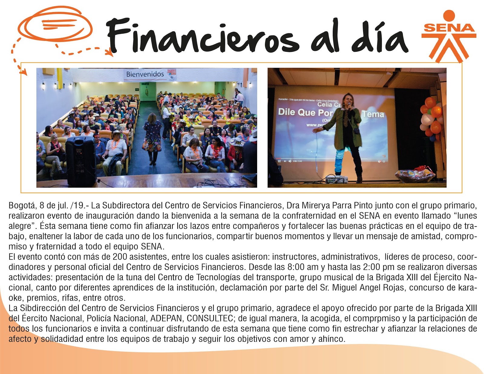 Centro de Servicios Financieros - SENA Regional Distrito Capital: Financieros al día